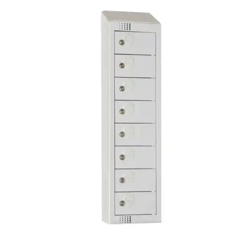 Elite Personal Effects Locker 8 Door Grey Camlock Sloping Top by Elite ...