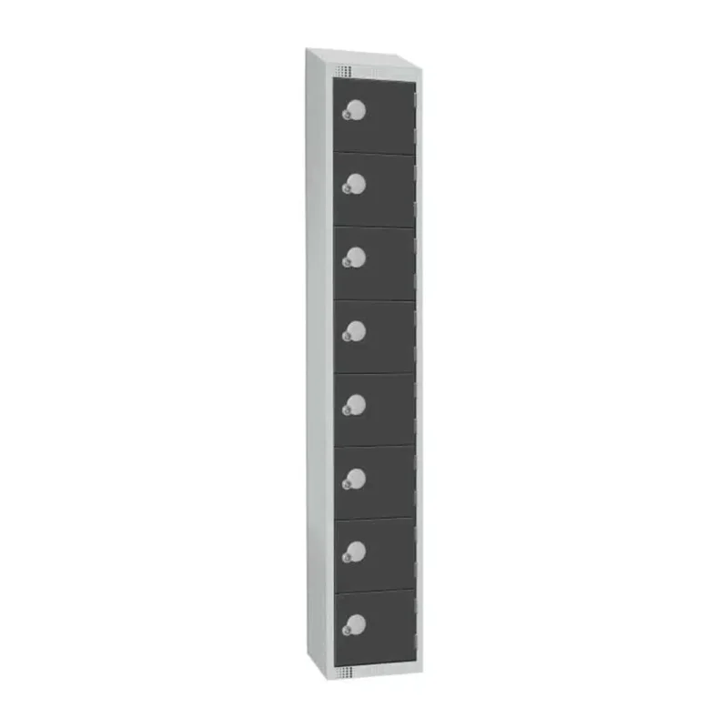 Elite Eight Door Padlock Locker with Sloping Top Graphite Grey by Elite ...