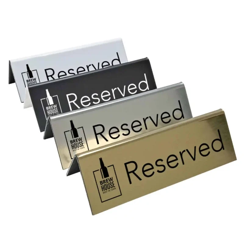 Branded Laser Engraved Reserved Sign - Smart Hospitality Supplies