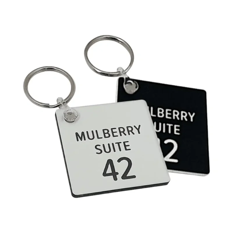 Square Shaped Engraved Hotel Key Tags - Smart Hospitality Supplies