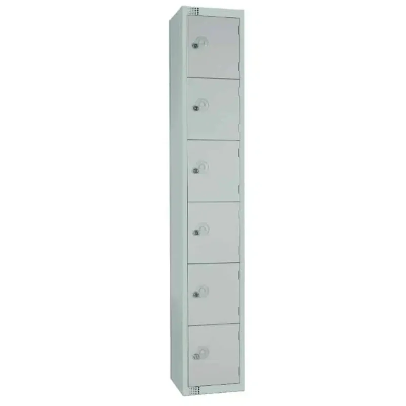 Elite Six Door Padlock Locker with Sloping Top Grey by Elite Lockers ...