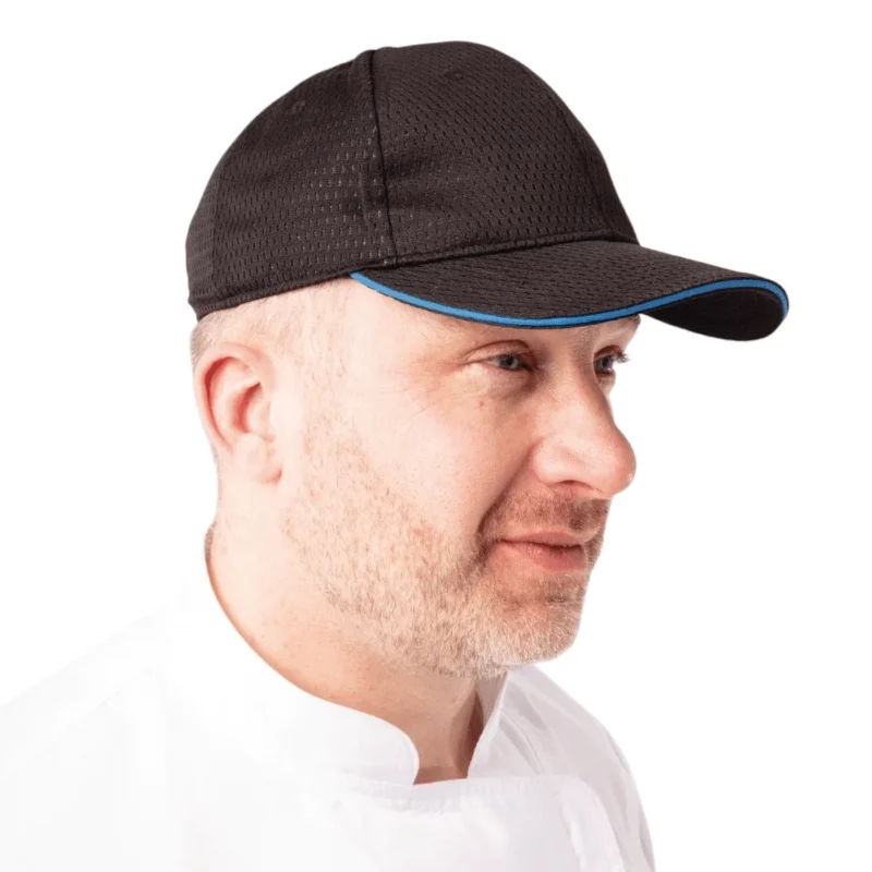Chef Works Cool Vent Baseball Cap Black with Blue by Chef Works-B171