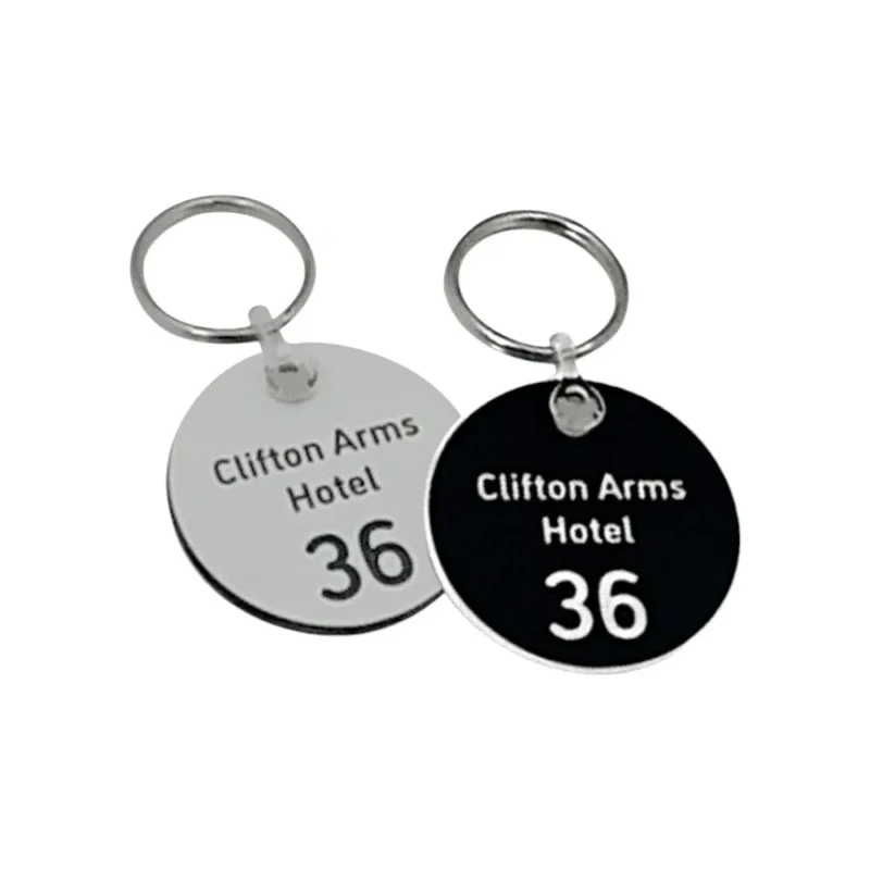 Disc Shaped Engraved Hotel Key Tags - Smart Hospitality Supplies
