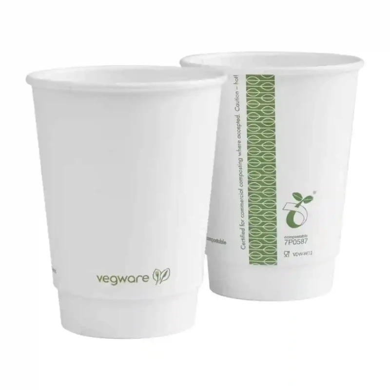 Vegware Hot Cup White Double Wall 12oz 89-Series (Pack of 500) by ...