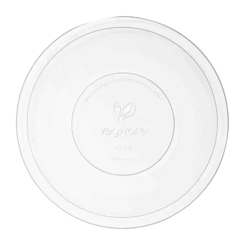 Vegware 185-Series Compostable Bon Appetit Wide Bowl PLA Flat Lid (Pack ...