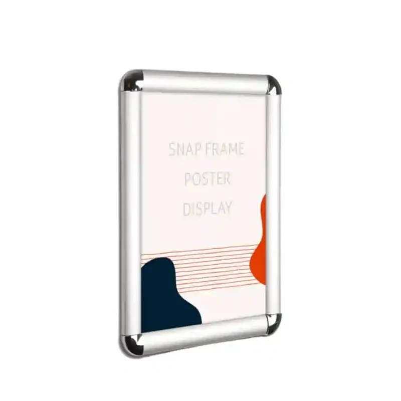 Wall Mounted Snap Frame Menu Display - Chrome Corners