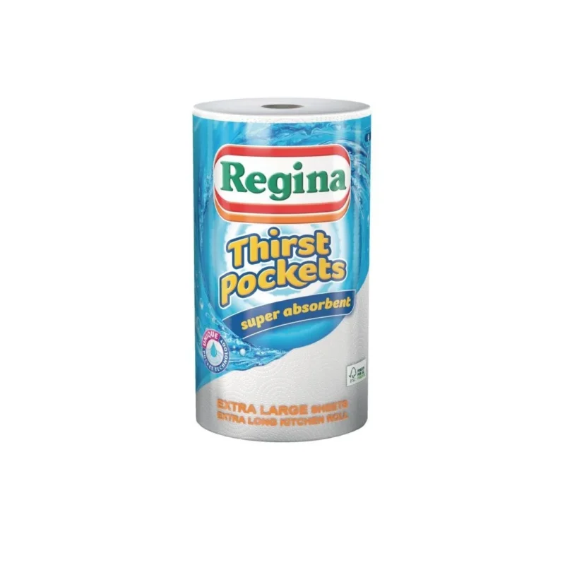 Regina Thirst Pockets Kitchen Roll White 2-Ply 22.9m (6 Pack)