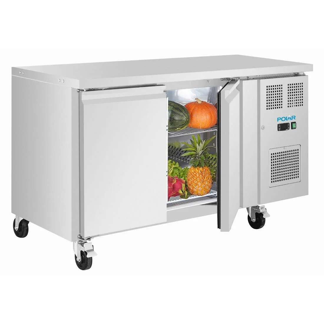 Polar U-Series Double Door Slimline Counter Fridge